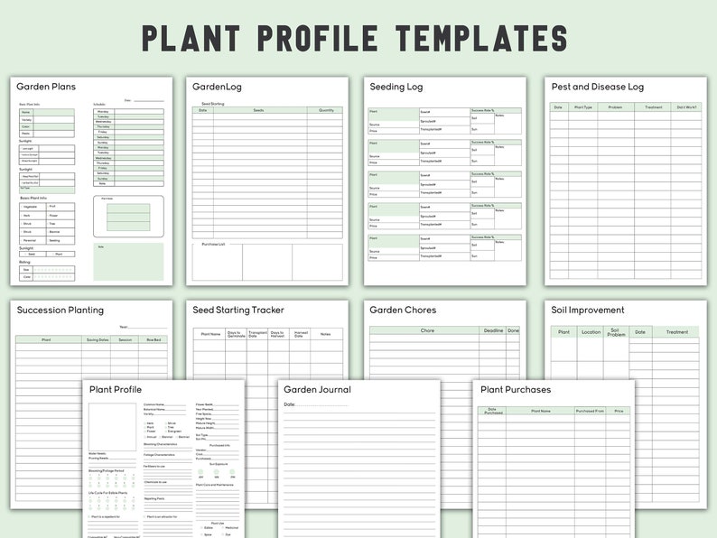 Garden Planner Printable: Plant Journal, Gardening Logbook (US Letter ...
