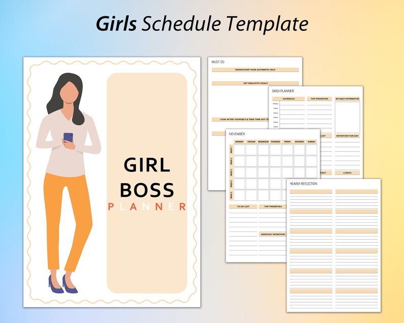 Girl Boss Planner for 2024, Girl Boss Planner Template, Girl Boss ...