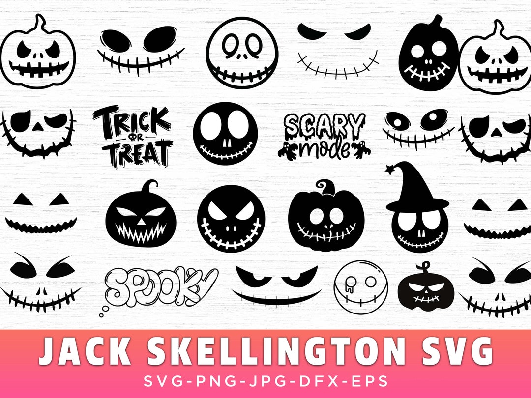 Jack Skellington Svg Bundle, Skellington SVG, Jack Sally SVG, Jack Face ...