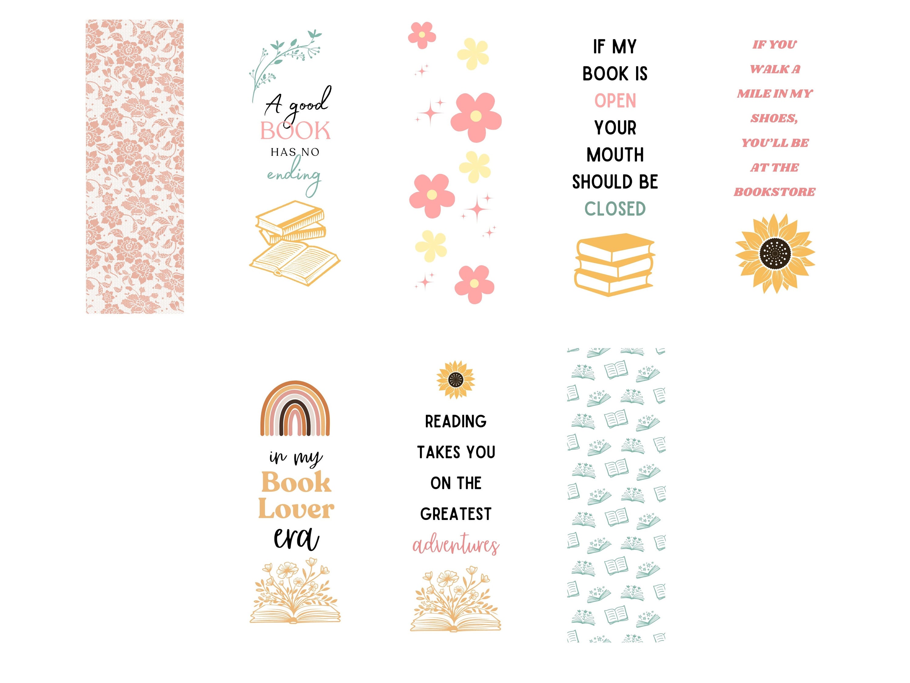 Bookmark Svg Bundle, Bookmarks Svg, Bookmark Designs, Printable ...