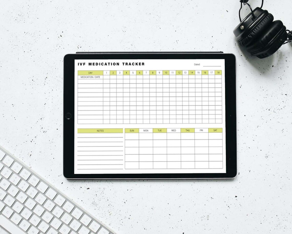 IVF Medication Tracker, Editable IVF Planner, Printable Ivf Calendar ...