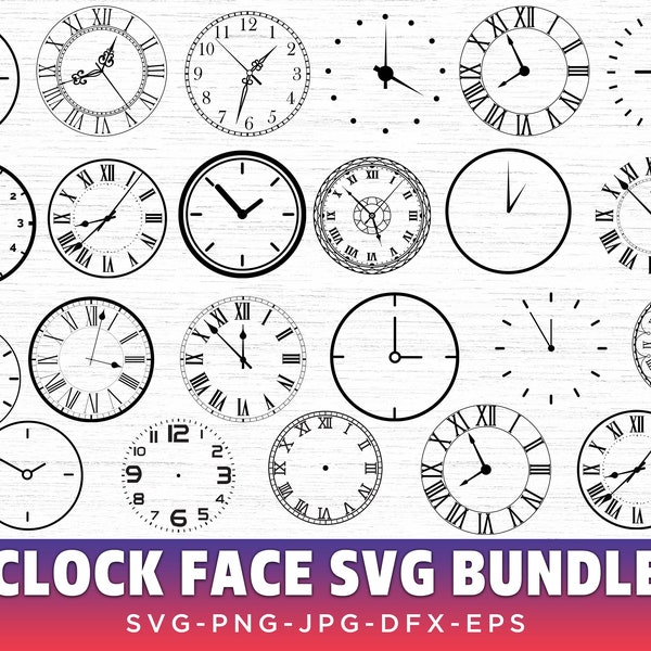 Clock Svg - Etsy