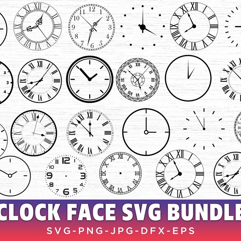 Clock Svg - Etsy