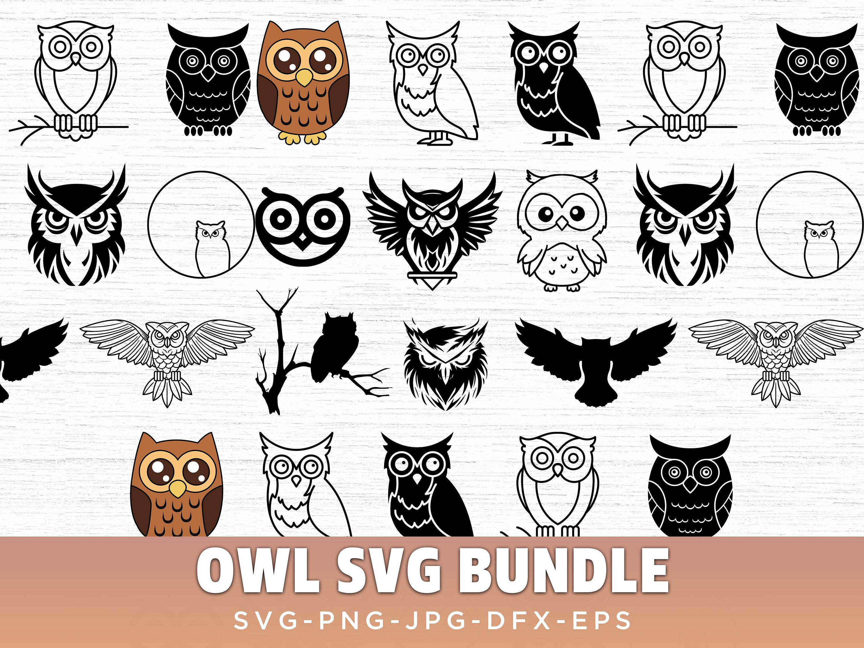 Owl SVG Bundle, Owl SVG, Birds SVG Bundle, Owl Silhouette Svg, Owl ...