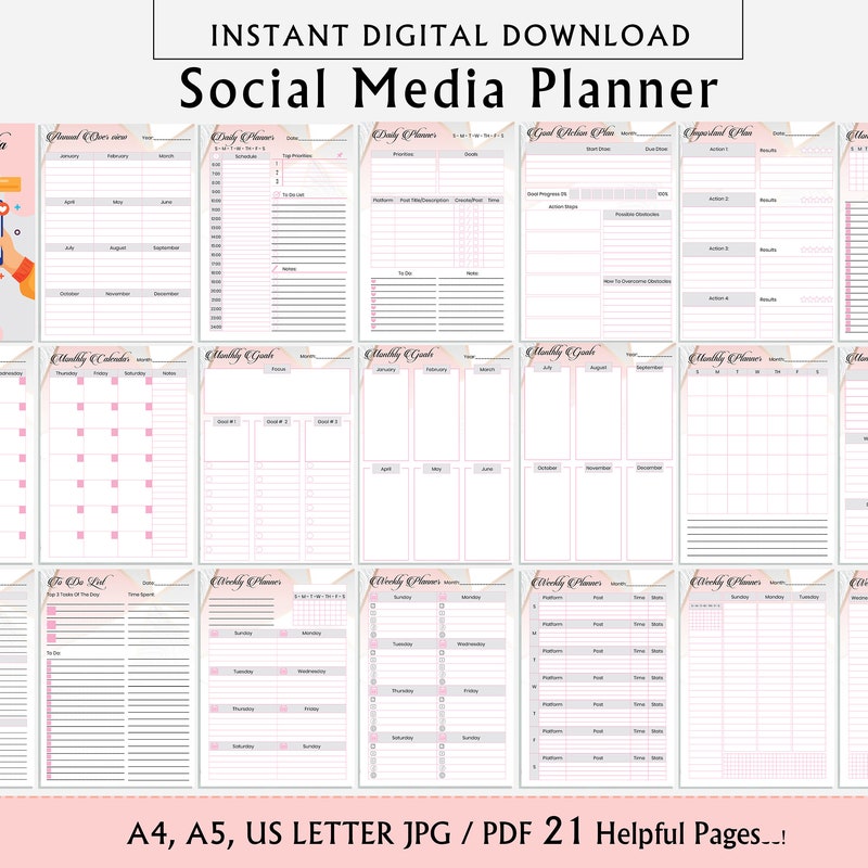 Monthly Instagram Planner - Etsy