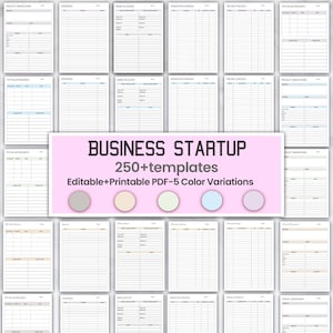 Business Startup Planner, Printable and Editable Business Startup ...