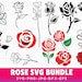 ROSE SVG Bundle Rose Svg Rose Clipart Rose Cut File Roses - Etsy
