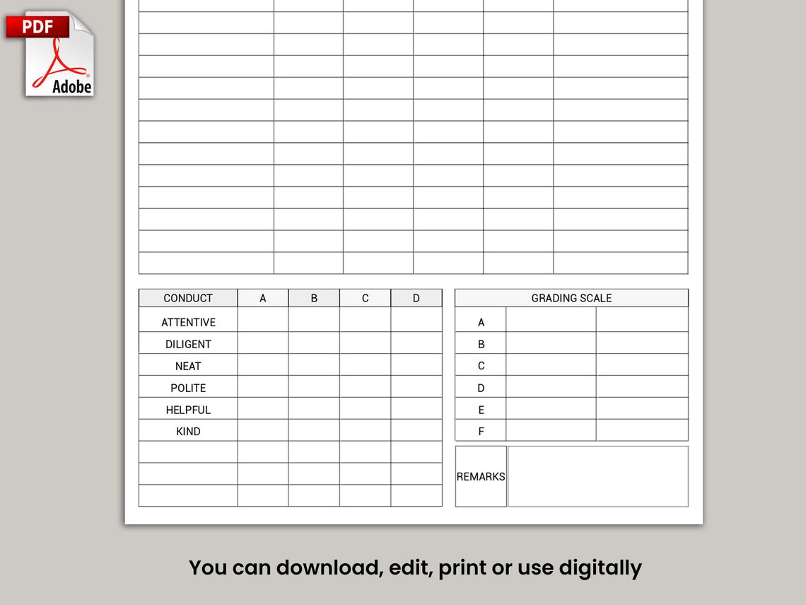 Academic Progress Report Printable and Editable, Academic Performance ...