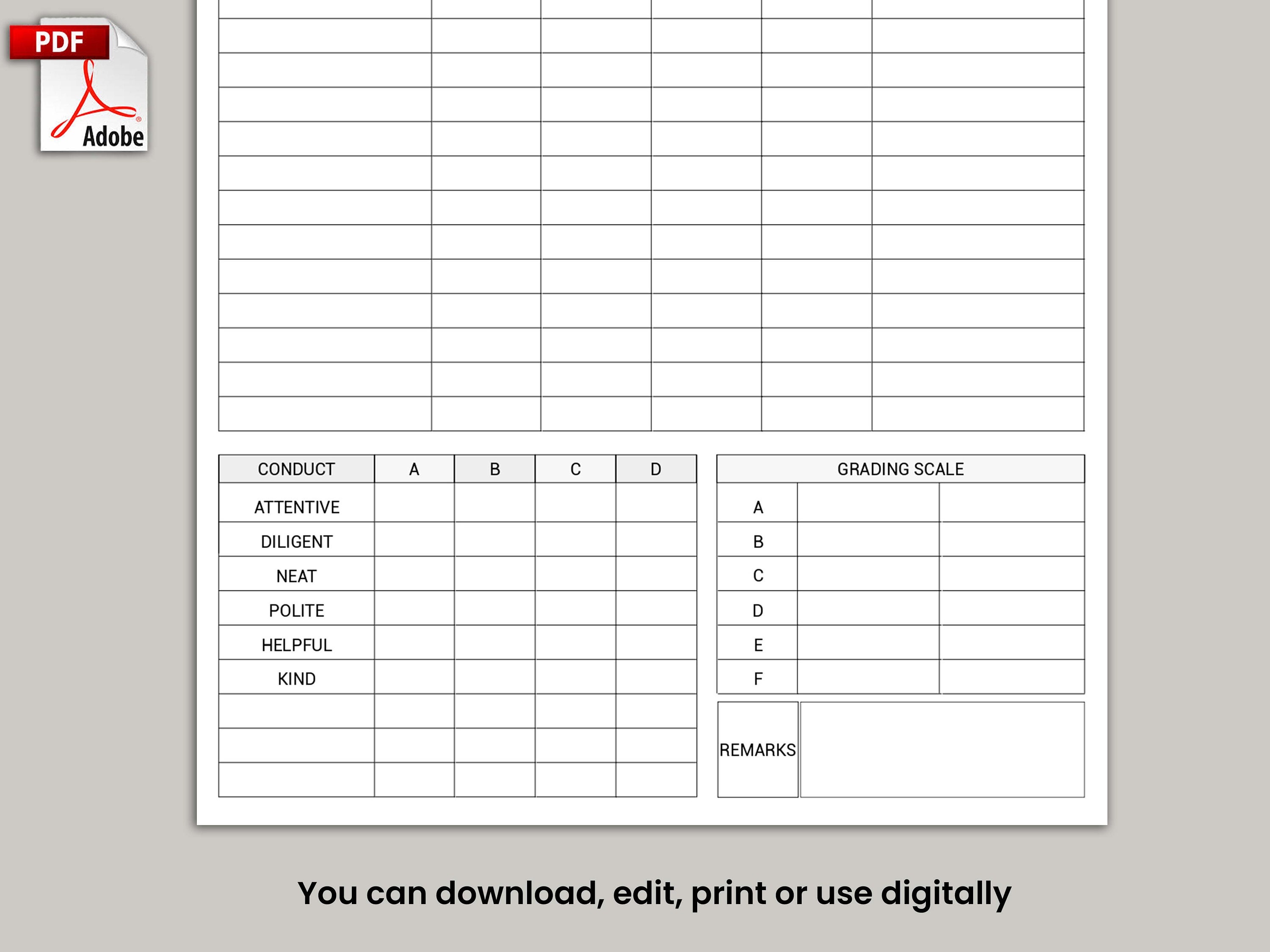 Academic Progress Report Printable and Editable, Academic Performance ...