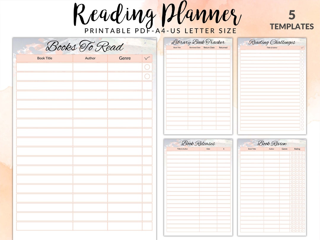 Ultimate Book & Reading Tracker, Reading Planner Template, Books to ...