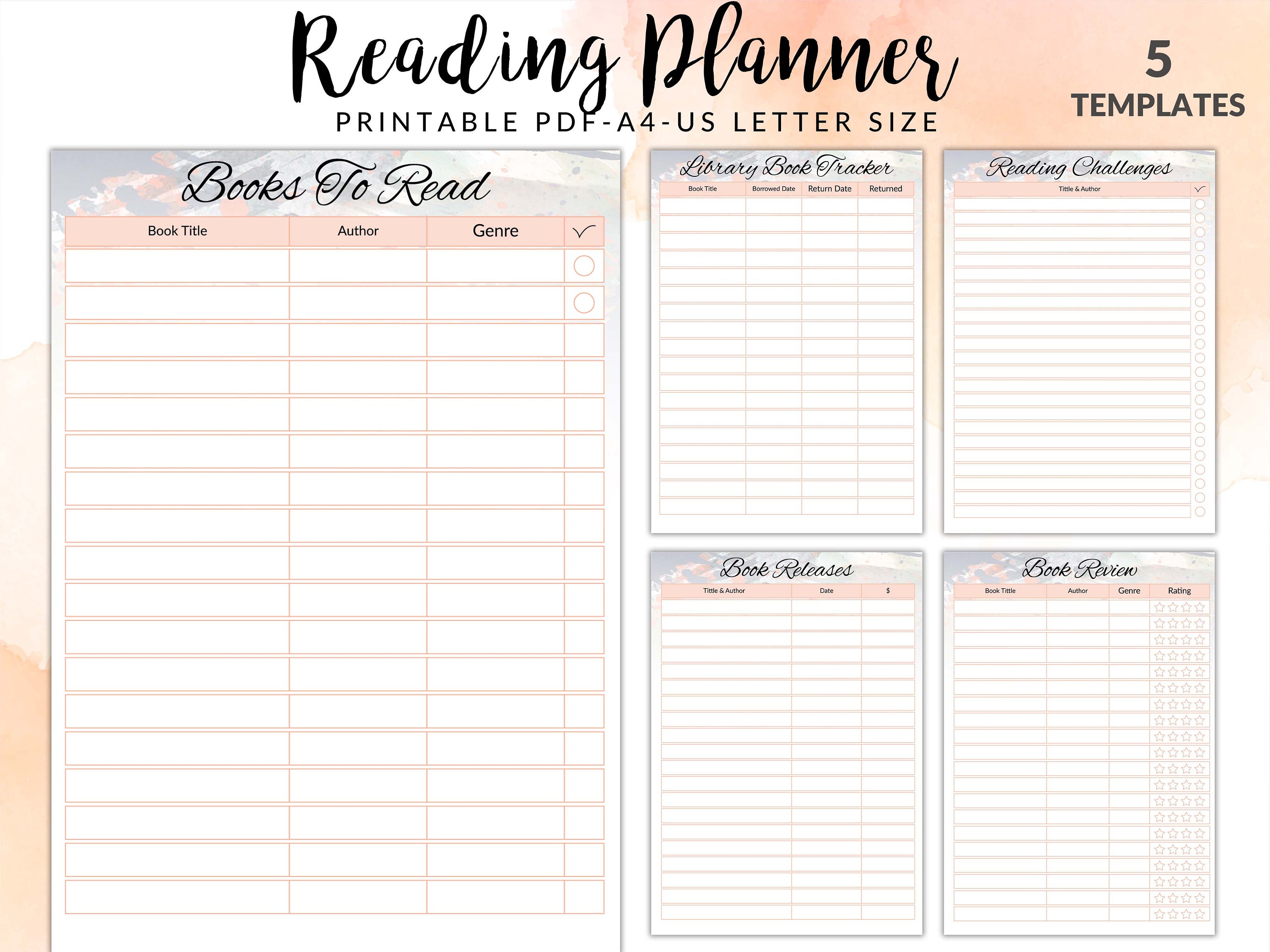 Ultimate Book & Reading Tracker, Reading Planner Template, Books to ...