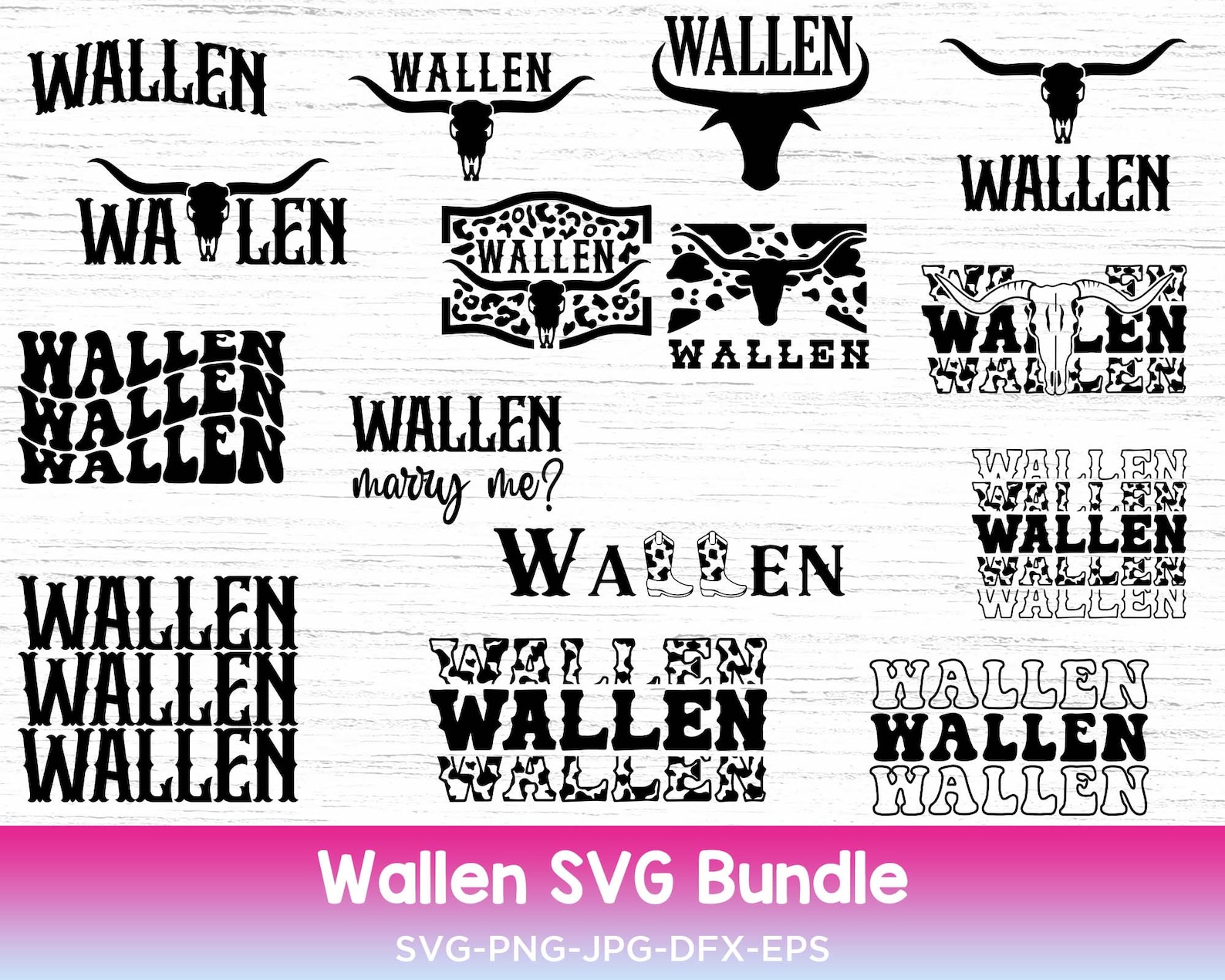 Wallen Svg Bundle, Png, Wallen Png, Wallen Bullhead Svg, Cowboy Wallen ...