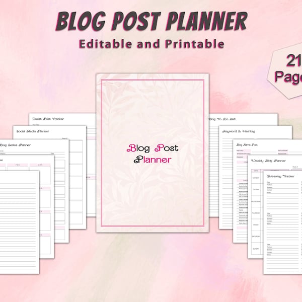 Blogging Planner - Etsy