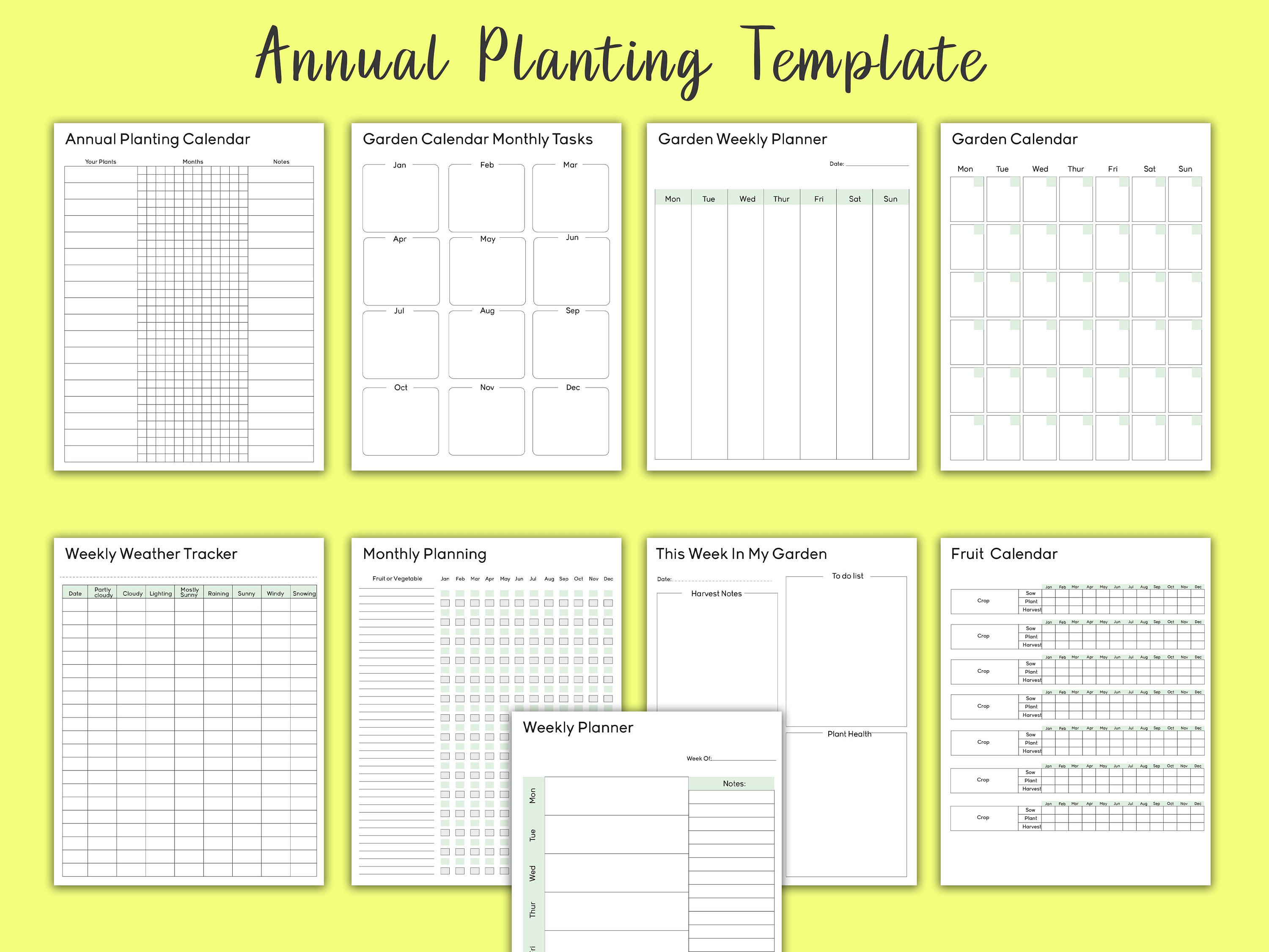 Garden Planner Printable: Plant Records, Gardening Logbook (US Letter ...