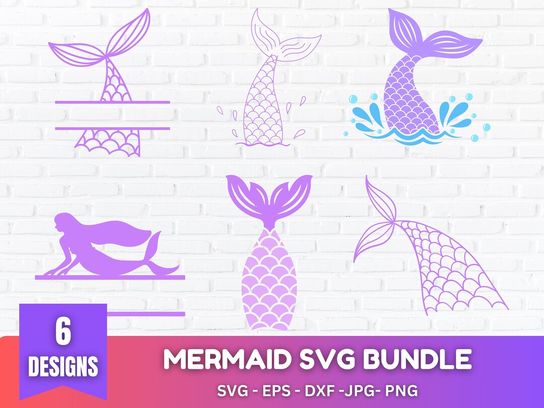 Mermaid Clipart SVG Bundle: Tail, Shell, Starfish (digital Download) - Etsy
