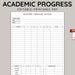 Academic Progress Report Printable and Editable, Academic Performance ...