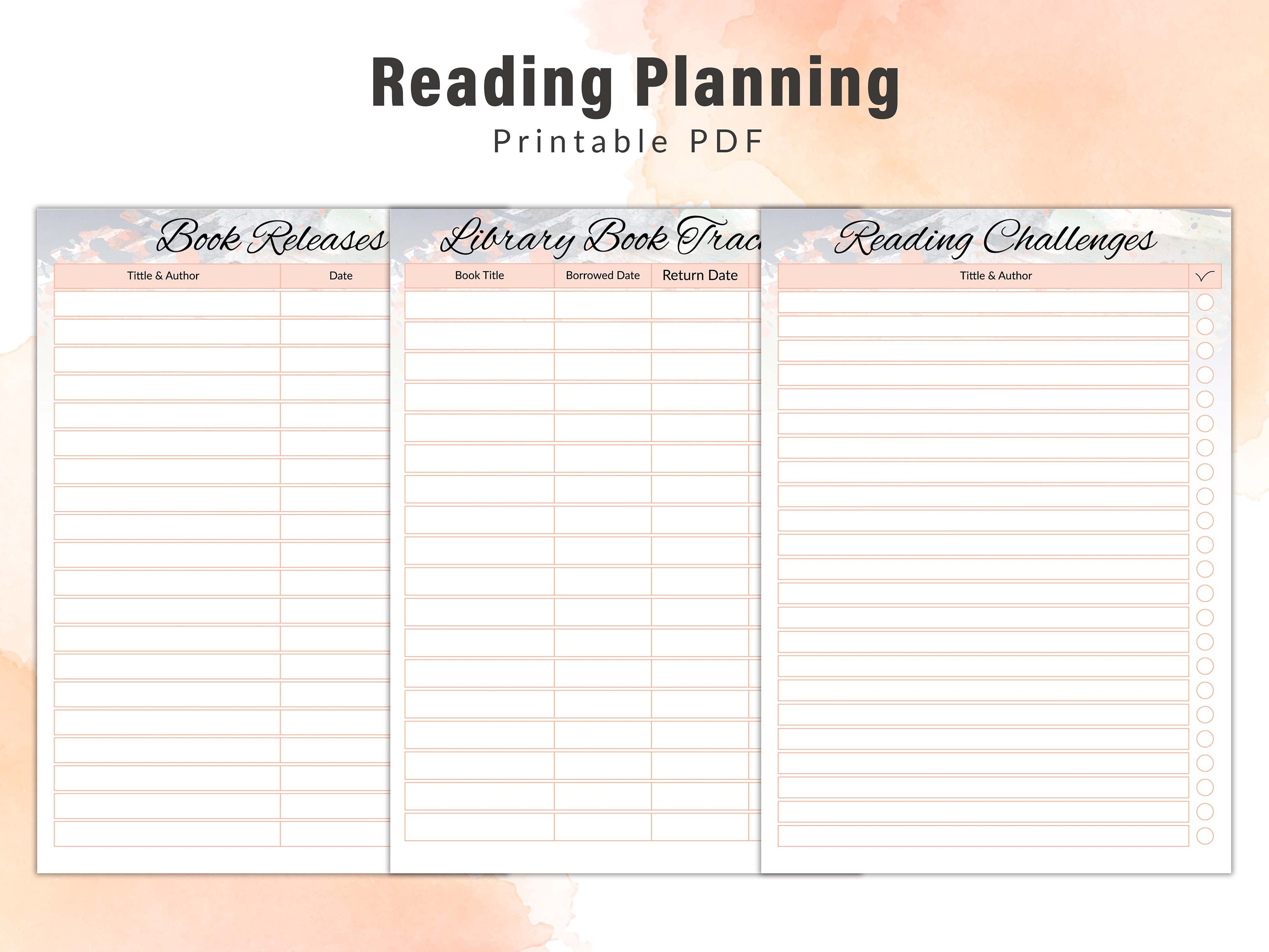 Ultimate Book & Reading Tracker, Reading Planner Template, Books to ...