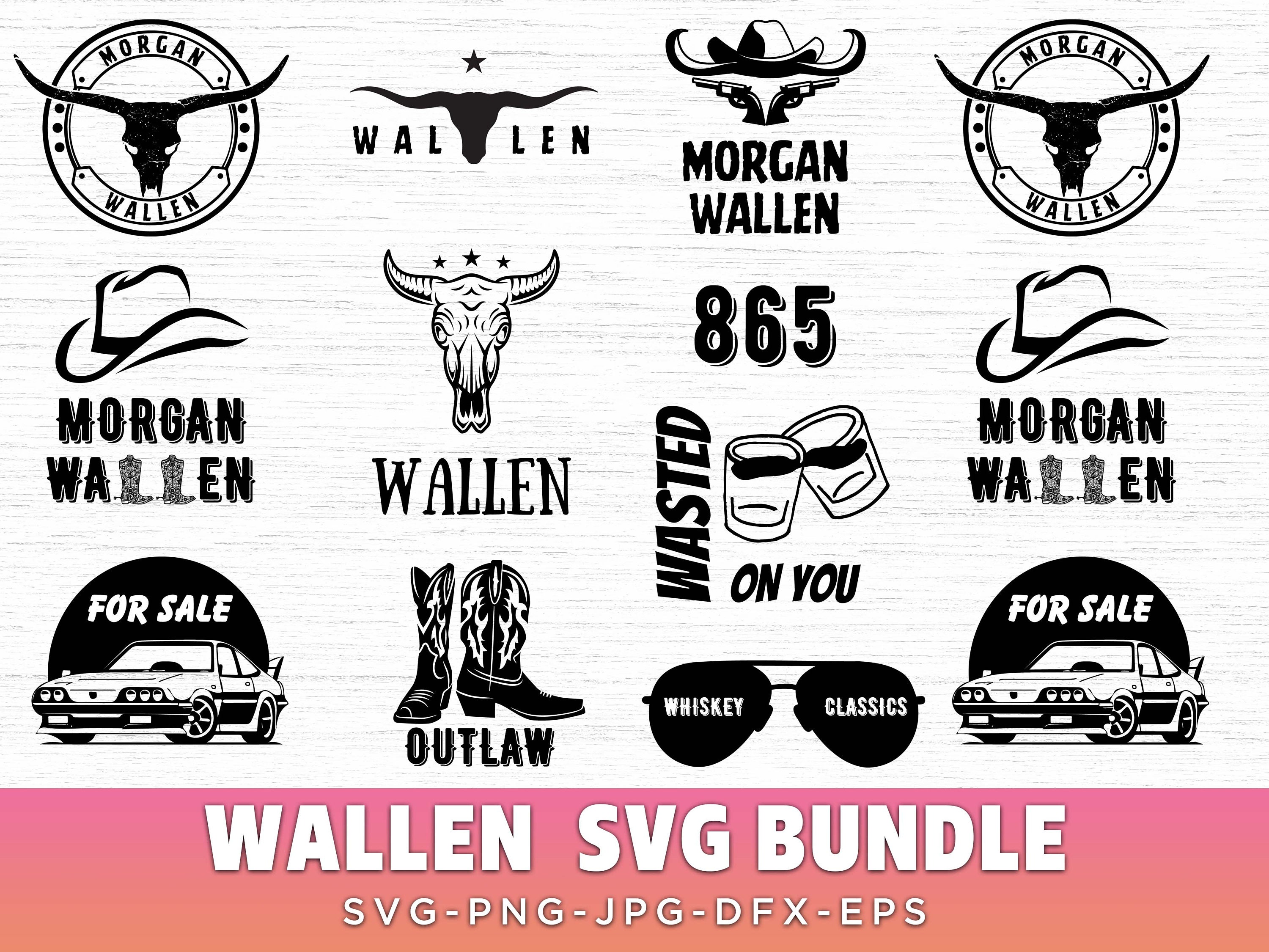 Wallen Bundle Svg, Png, Wallen Png, Wallen Bullhead Svg, Cowboy Wallen ...