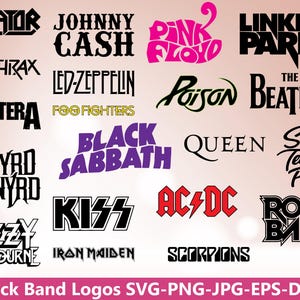 Rock Band Logo SVG Bundle: Vintage Music Graphics (digital Download) - Etsy