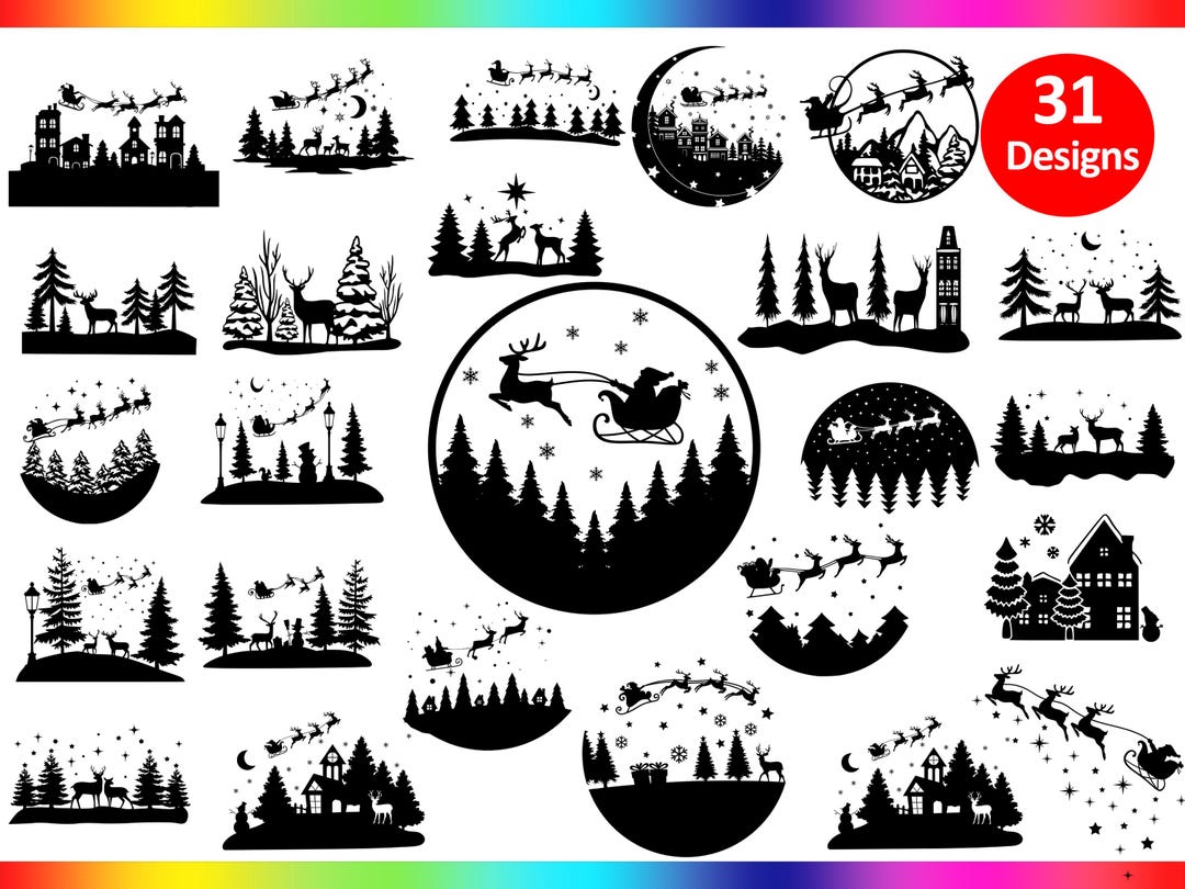 Christmas Winter Scene PNG SVG, Christmas Scene Svg File, Christmas ...