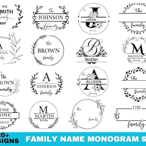 Family Name Monogram SVG Bundle, Monogram SVG, Split Monogram Svg ...