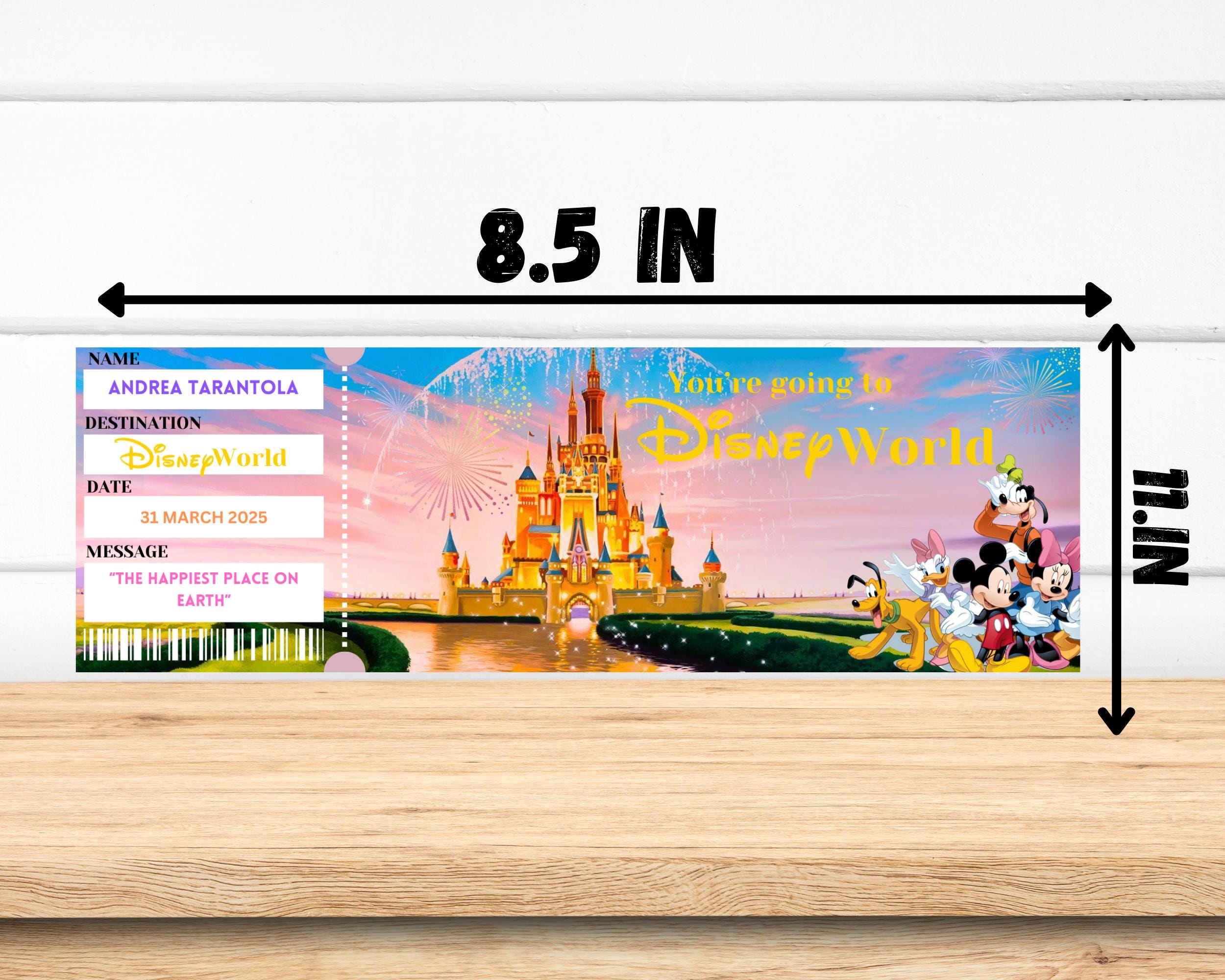 Printable Disneyland Surprise Trip Ticket: Canva Editable (instant ...