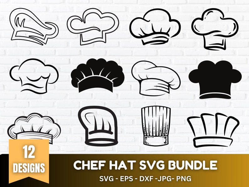 Chef Hat SVG Bundle: Kitchen Clipart, Cut Files (digital Download) - Etsy