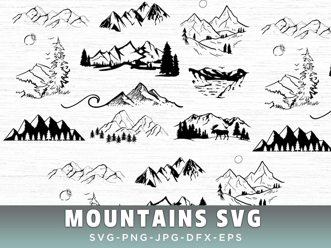 MOUNTAIN SVG Bundle, Mountain Clipart, Mountain SVG, Travel Svg ...