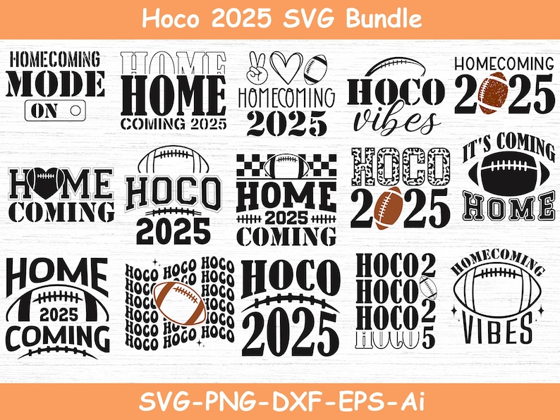 Hoco 2025 SVG Bundle: Homecoming, Reunion, Game Day (digital Download ...