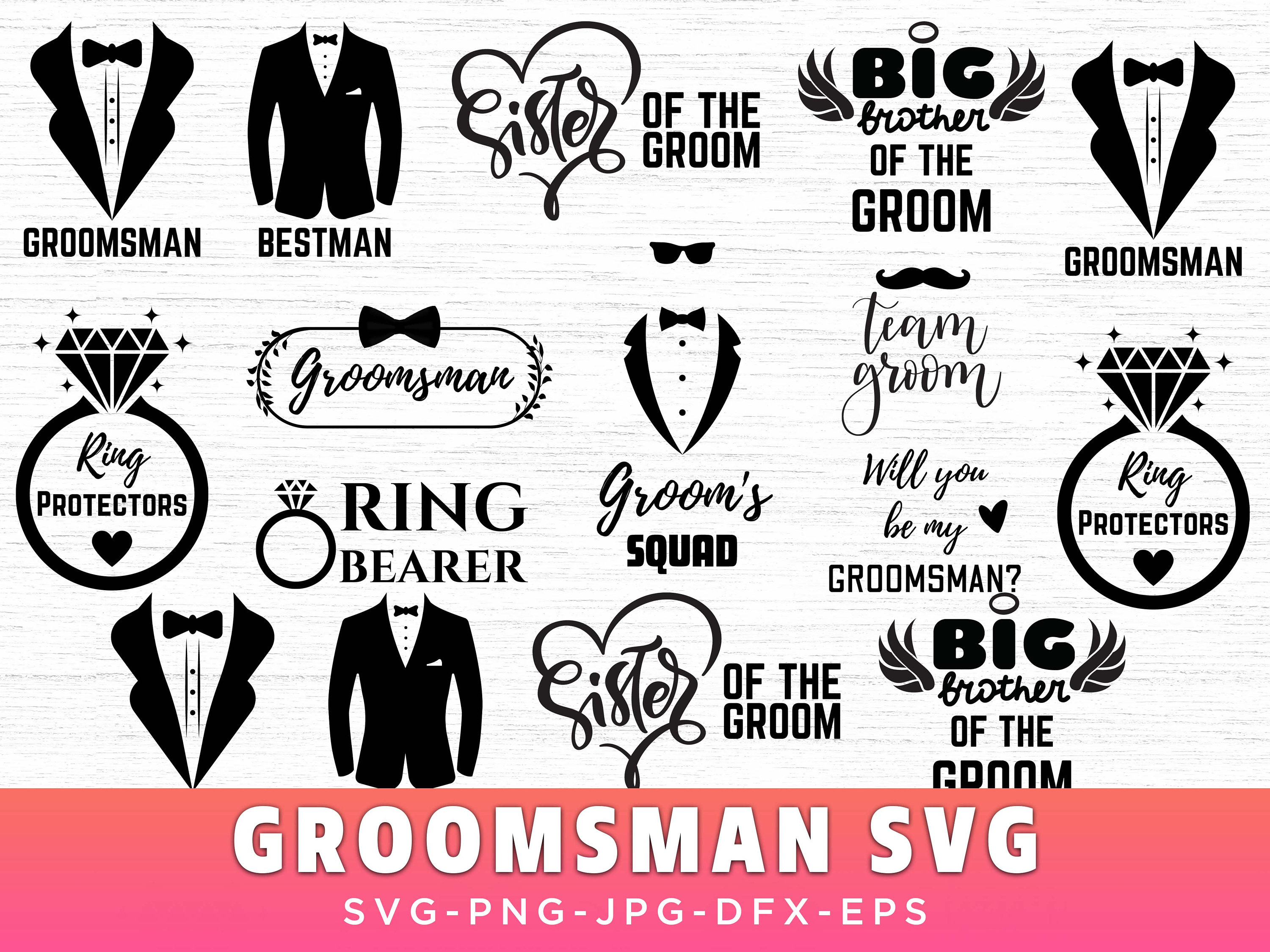 Groomsmen Wedding Party SVG Bundle (digital Download) - Etsy