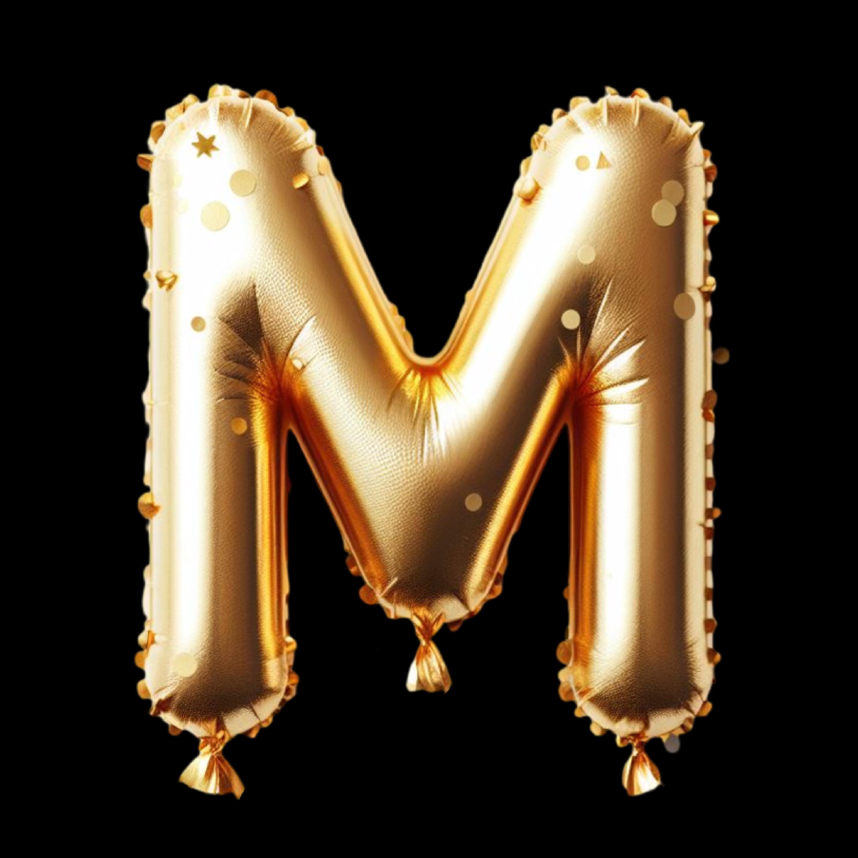 Gold Foil Balloon Alphabet Clipart | Luxury Gold Letters & Numbers PNG ...