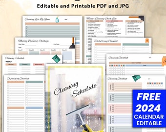 Ultimate Cleaning Schedule Bundle, Editable Cleaning Checklist Bundle ...