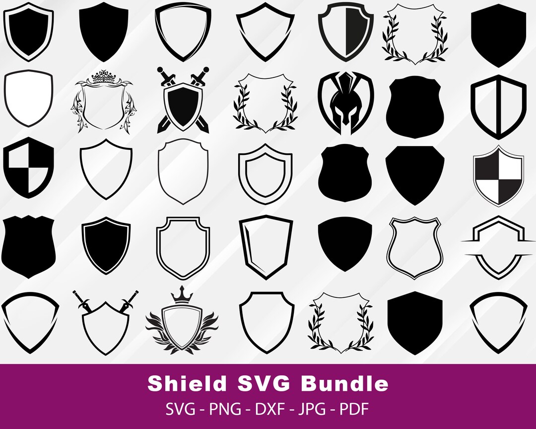 Shield Svg BUNDLE, Flowery Shield SVG, Shield PNG, Shield Clipart ...