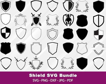 Shield Svg BUNDLE, Flowery Shield SVG, Shield PNG, Shield Clipart ...