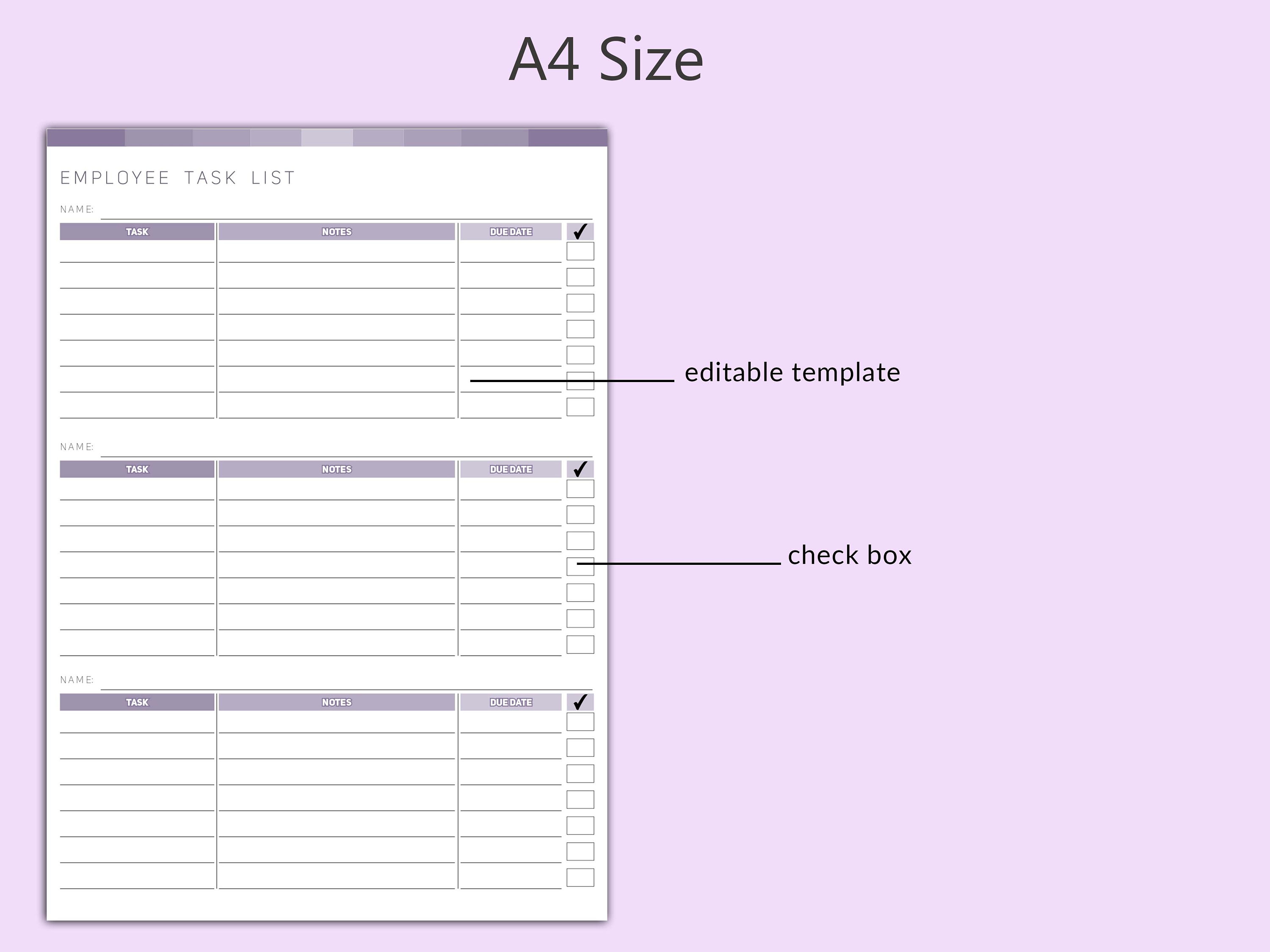 Employee Task List, Task List, Employee To-do List, Task Management ...