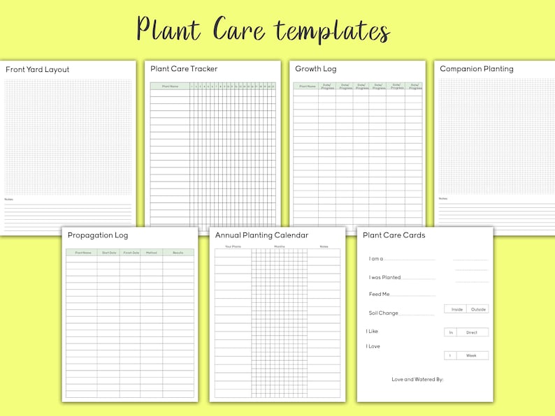 Garden Planner Printable: Plant Records, Gardening Logbook (US Letter ...
