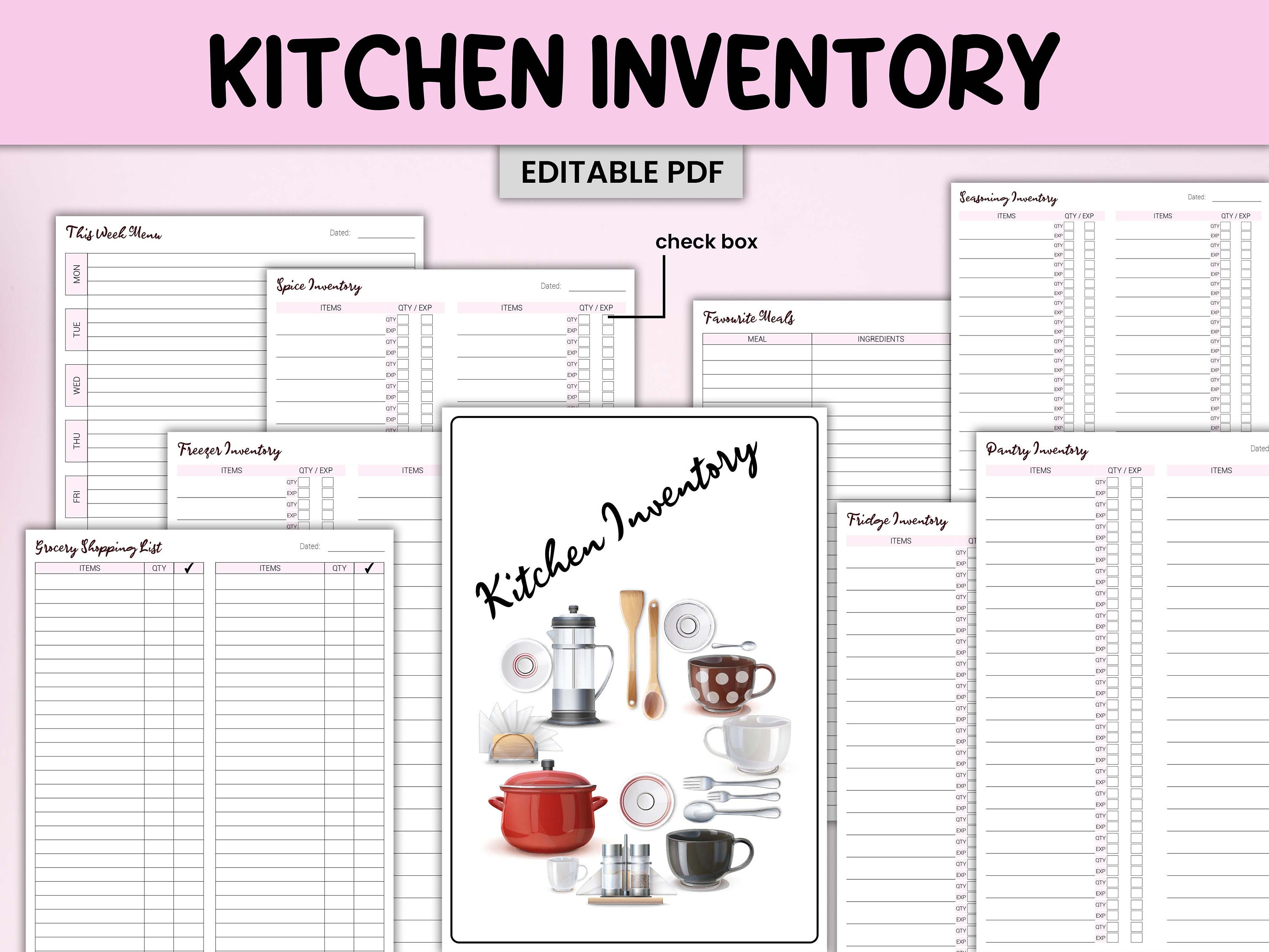 Kitchen Inventory Tracker, Food Inventory, Inventory Tracker, Fridge ...
