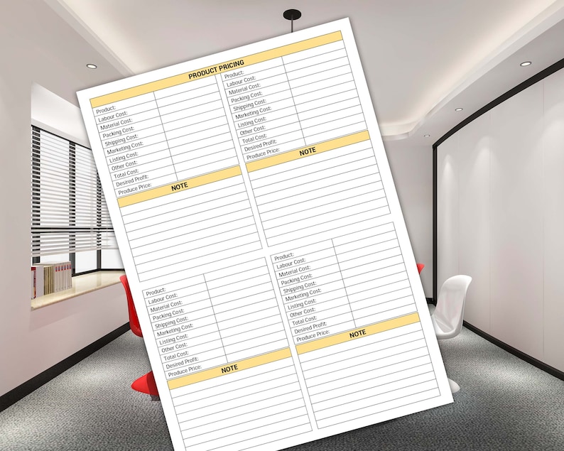 Product Pricing Worksheet: Small Business Planner (editable PDF) - Etsy