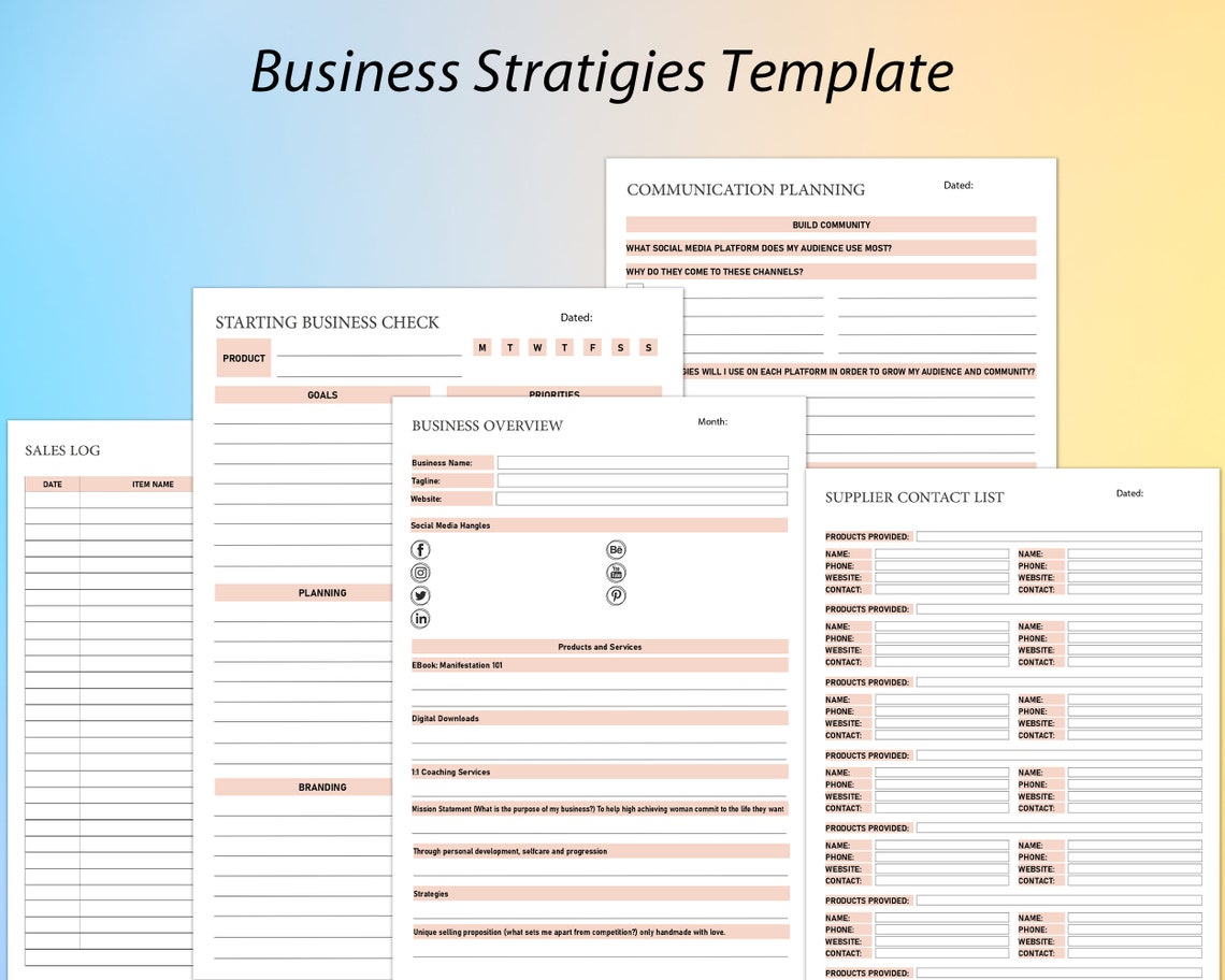 Printable Business Startup Planner: Editable Business Checklist (PDF ...