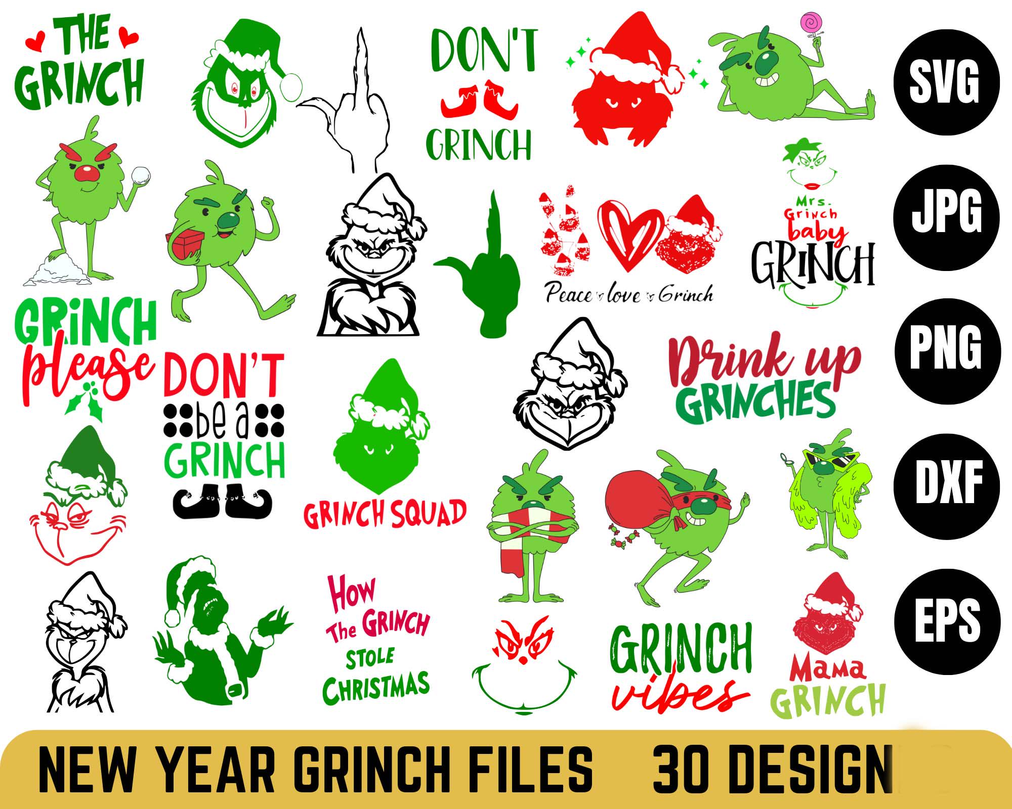 Grinch Svg Bundle, the Grinch Svg, Grinch Face Svg, Grinch Svg, Grinch ...