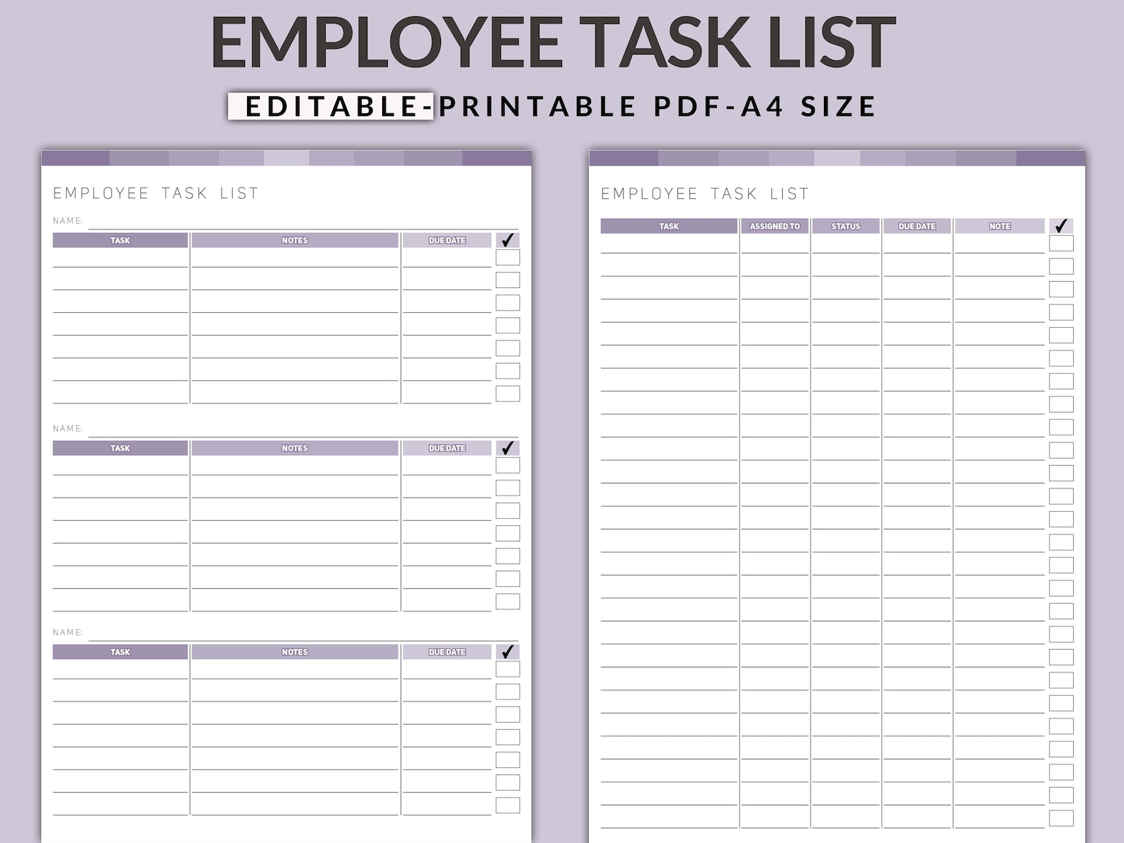 Employee Task List: Printable Team Task Organizer (editable PDF) - Etsy