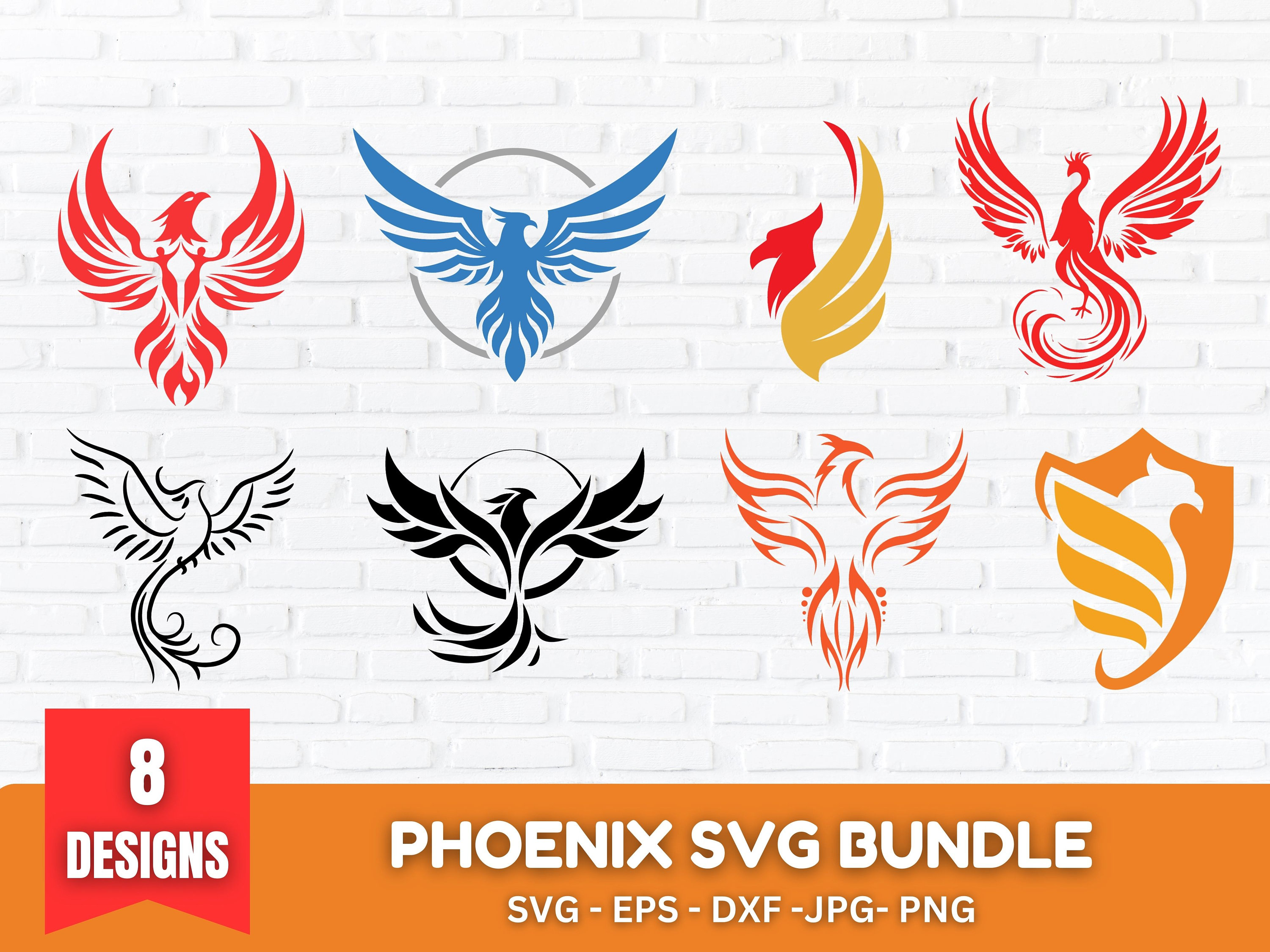 Phoenix SVG Bundle, Phoenix Cut Files, Phoenix Bird Svg, Flame Birds ...