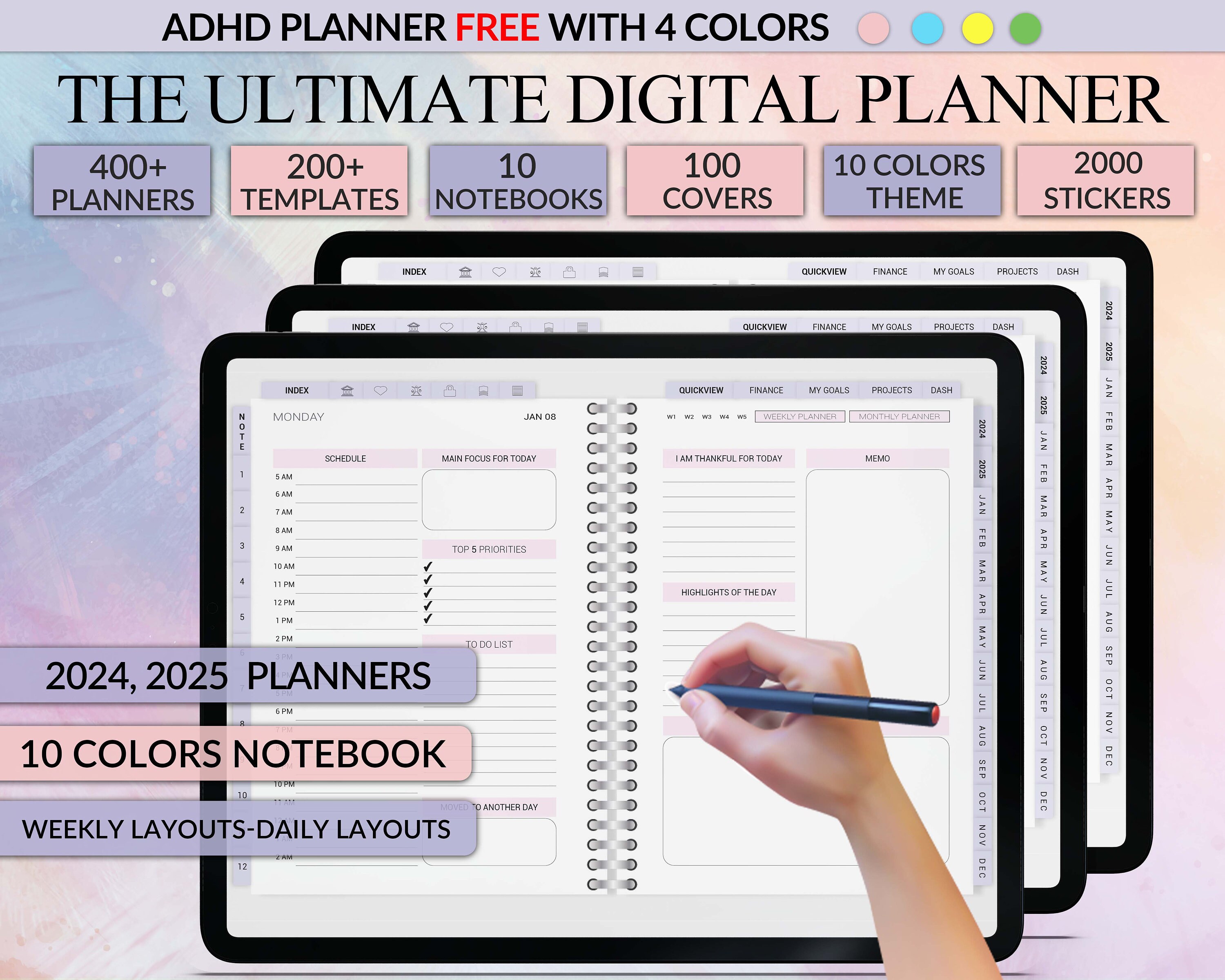 Digital Planner 2024 2025, iPad Planner Android Planner, Ultimate ...