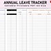 Annual Leave Tracker: Employee Time Off, Editable PDF (A4) - Etsy
