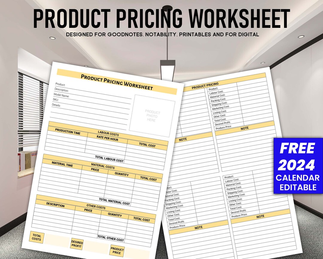 Product Pricing Template, Item Pricing, Product Price Calculator ...