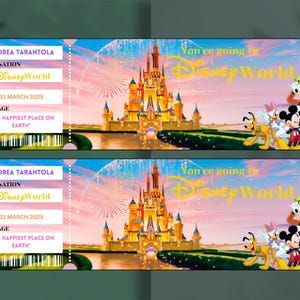 Printable Disneyland Surprise Trip Ticket: Canva Editable (instant ...