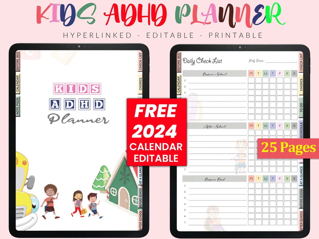 Kids Adhd Planner Adult ADHD Planner for Kids Digital Kids School ...