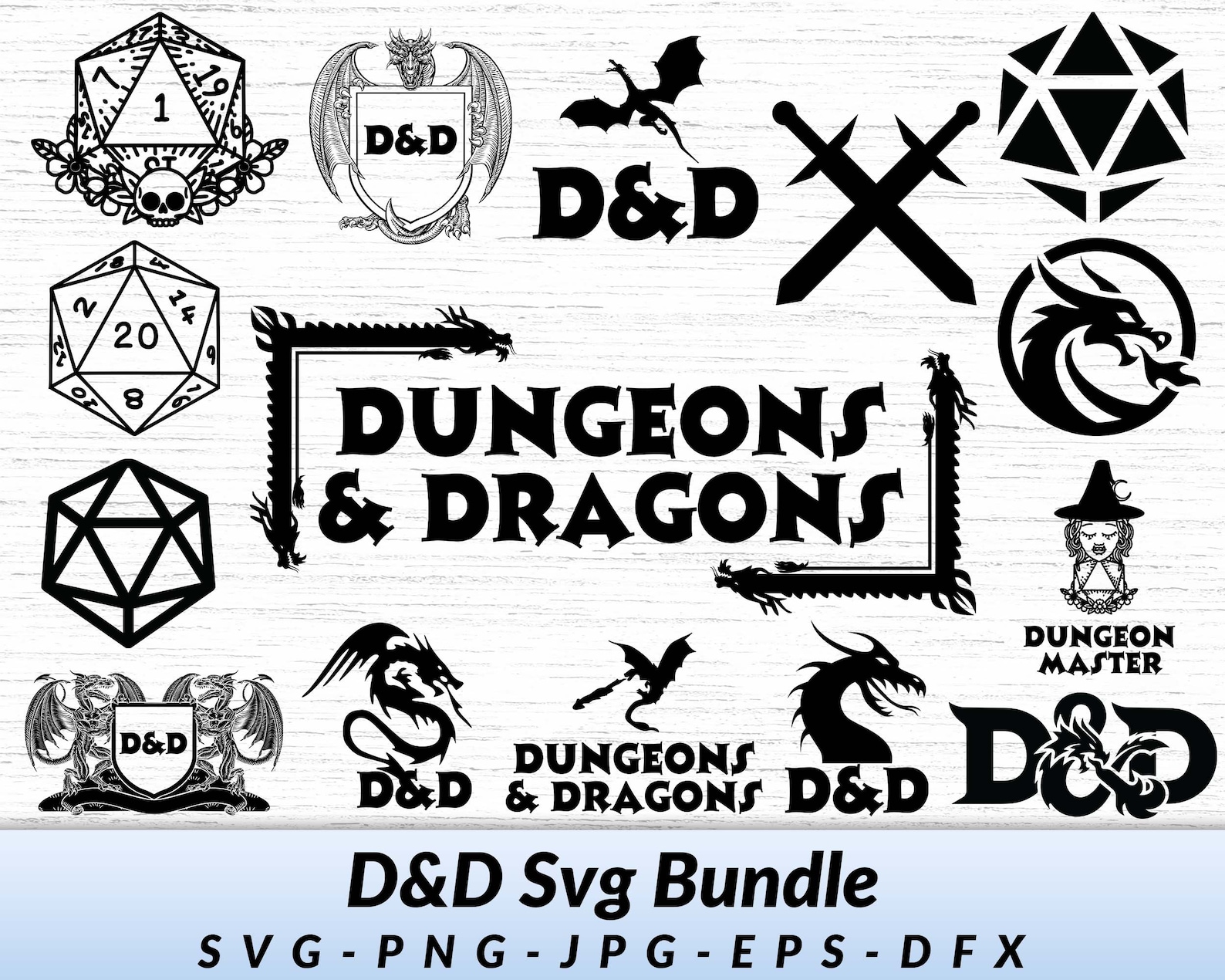 Dnd Svg Bundle, Dungeons and Dragons Svg, RPG Svg, Fantasy Svg, D and D ...