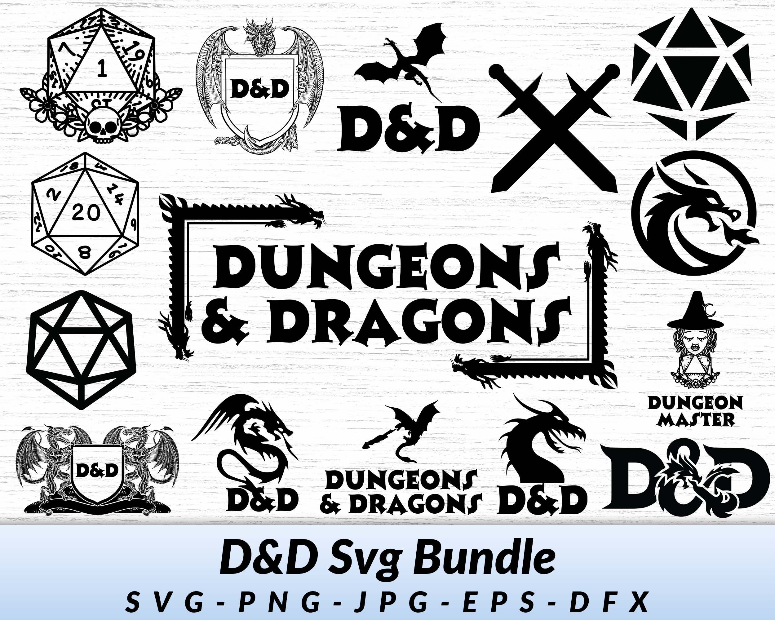Dnd Svg Bundle, Dungeons and Dragons Svg, RPG Svg, Fantasy Svg, D and D ...