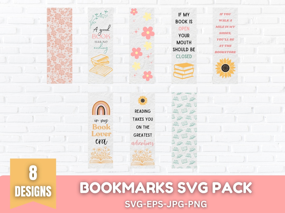 Bookmark Svg Bundle, Bookmarks Svg, Bookmark Designs, Printable ...